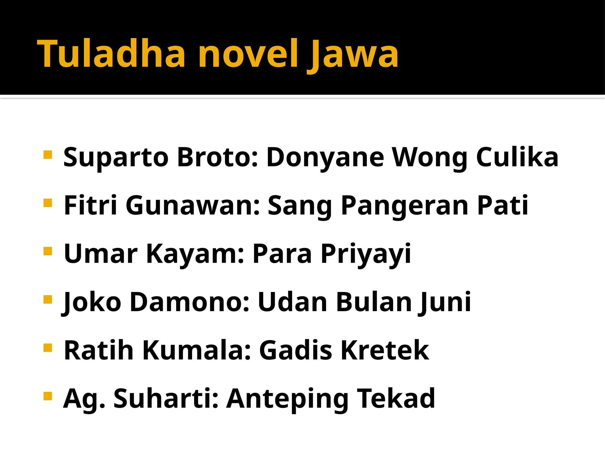 materi pembelajaran novel jawa untuk kelas xi di sma | PPTX