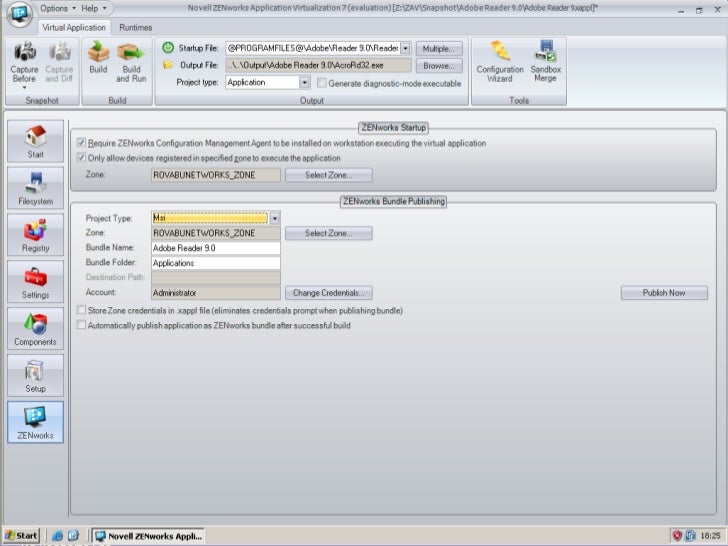 ZCM Software Packaging and ZENworks Application Virtualization