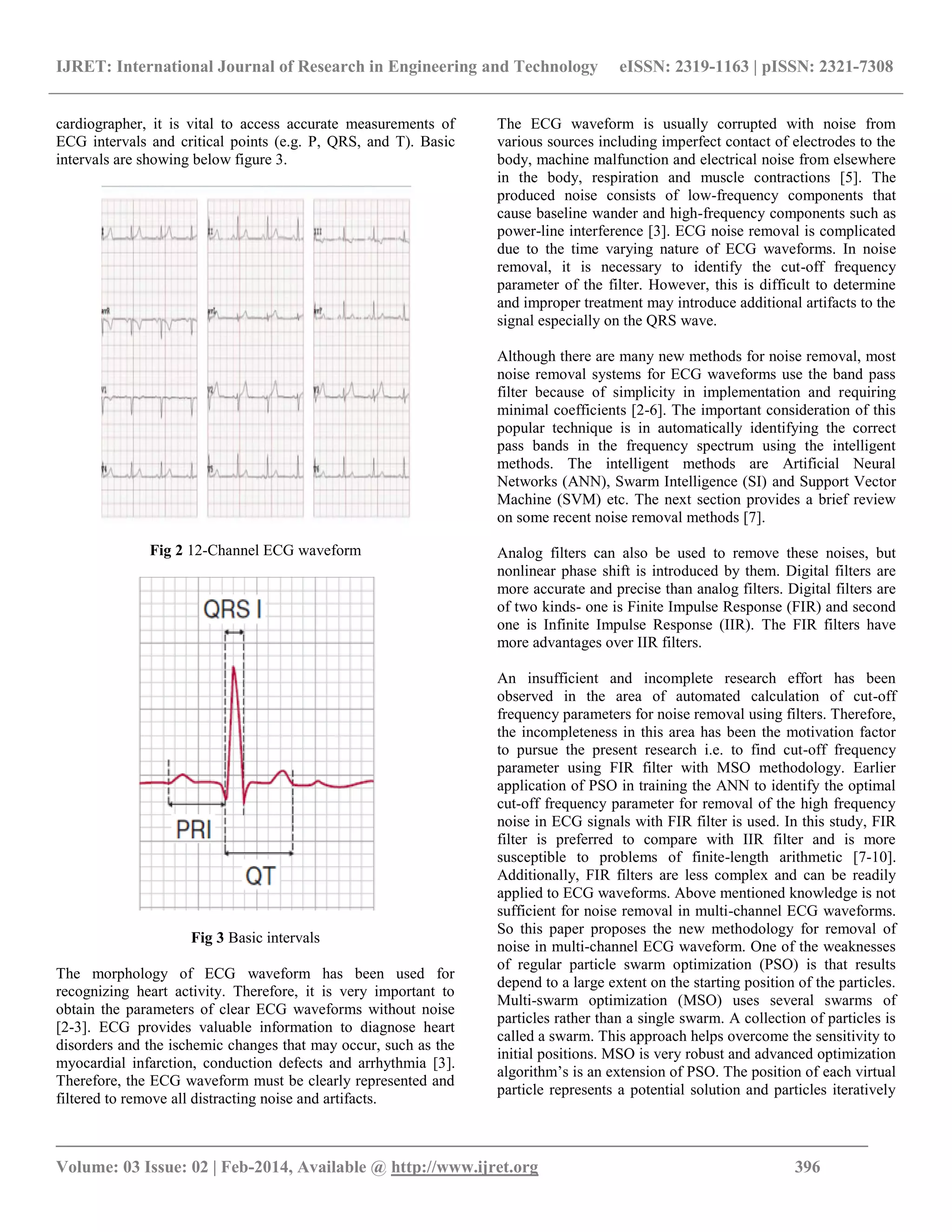 Novel method to find the parameter for noise removal from multi channel ecg waveforms | PDF