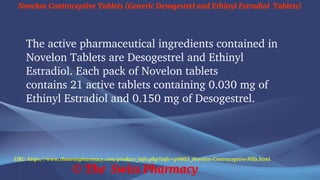 Novelon Contraceptive Tablets (Generic Desogestrel and Ethinyl ...