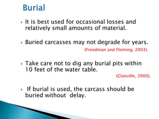 Novel onfarm methods of carcass disposal from dairies | PPTX