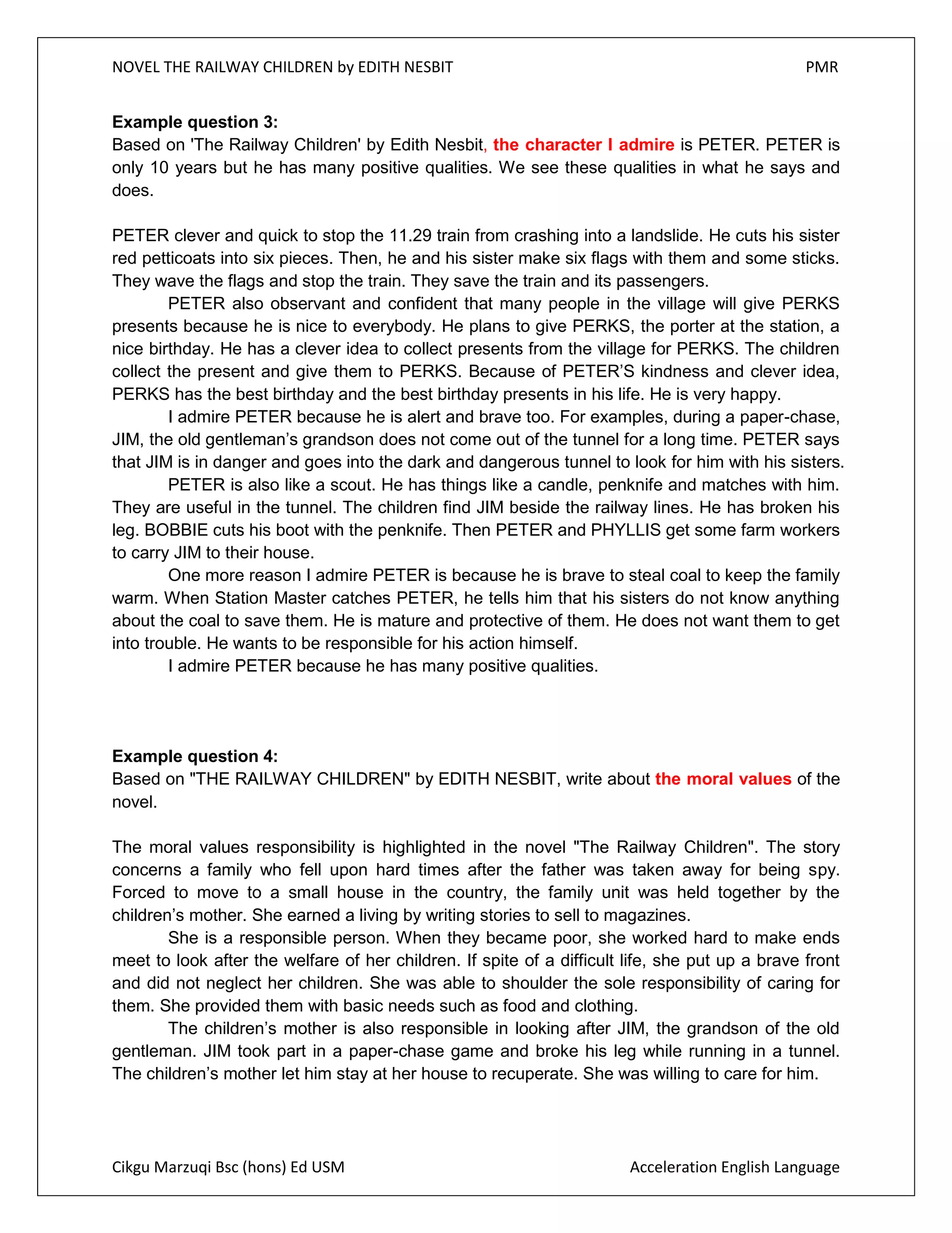 Novel The Railway Children | PDF