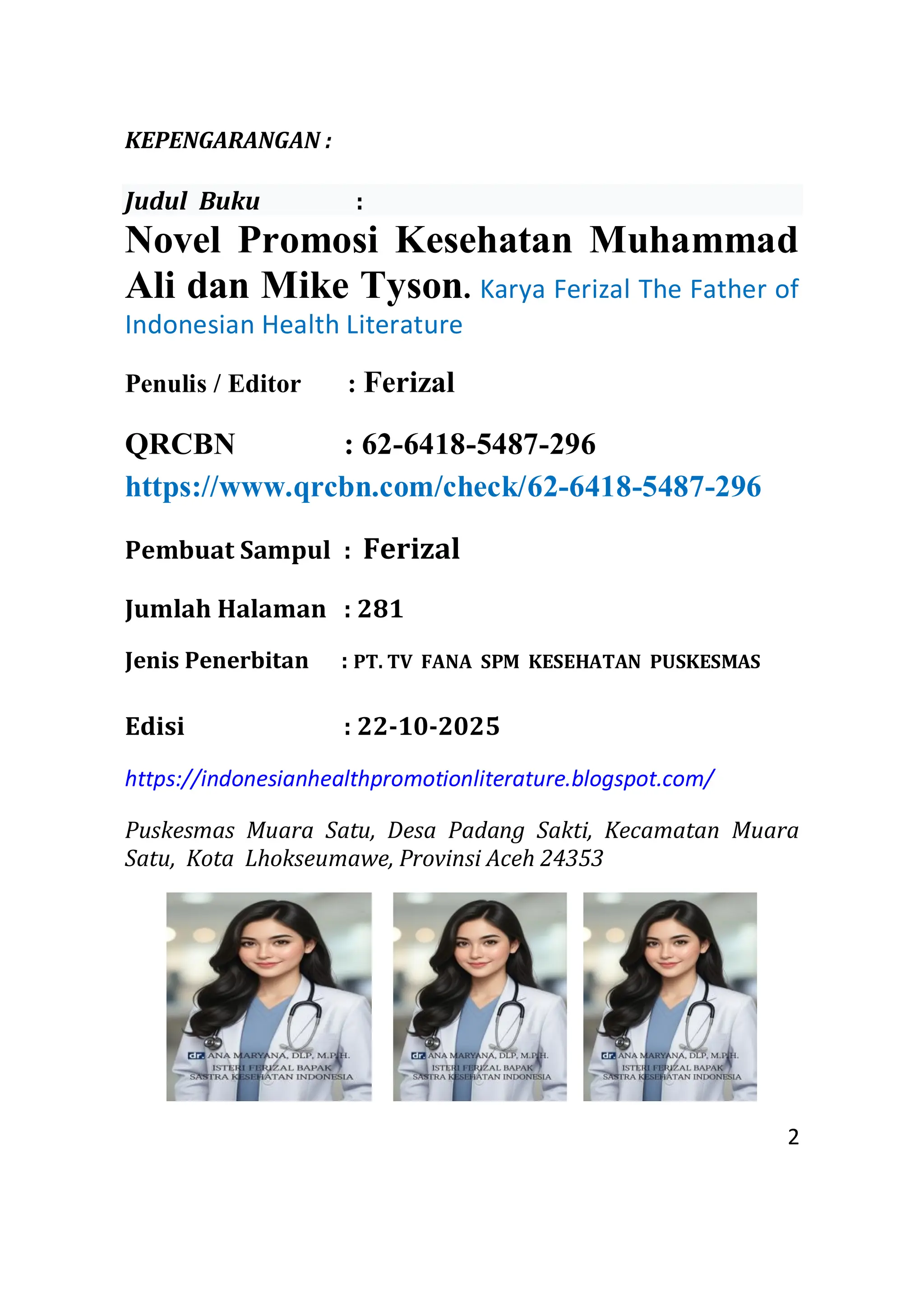 Novel Promosi Kesehatan Muhammad Ali dan Mike Tyson . Karya Ferizal The ...