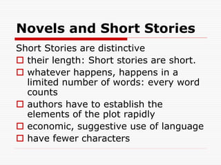 Novels and Short Stories in English theoryppt | PPT