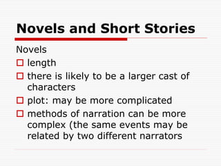 Novels and Short Stories in English theoryppt | PPT