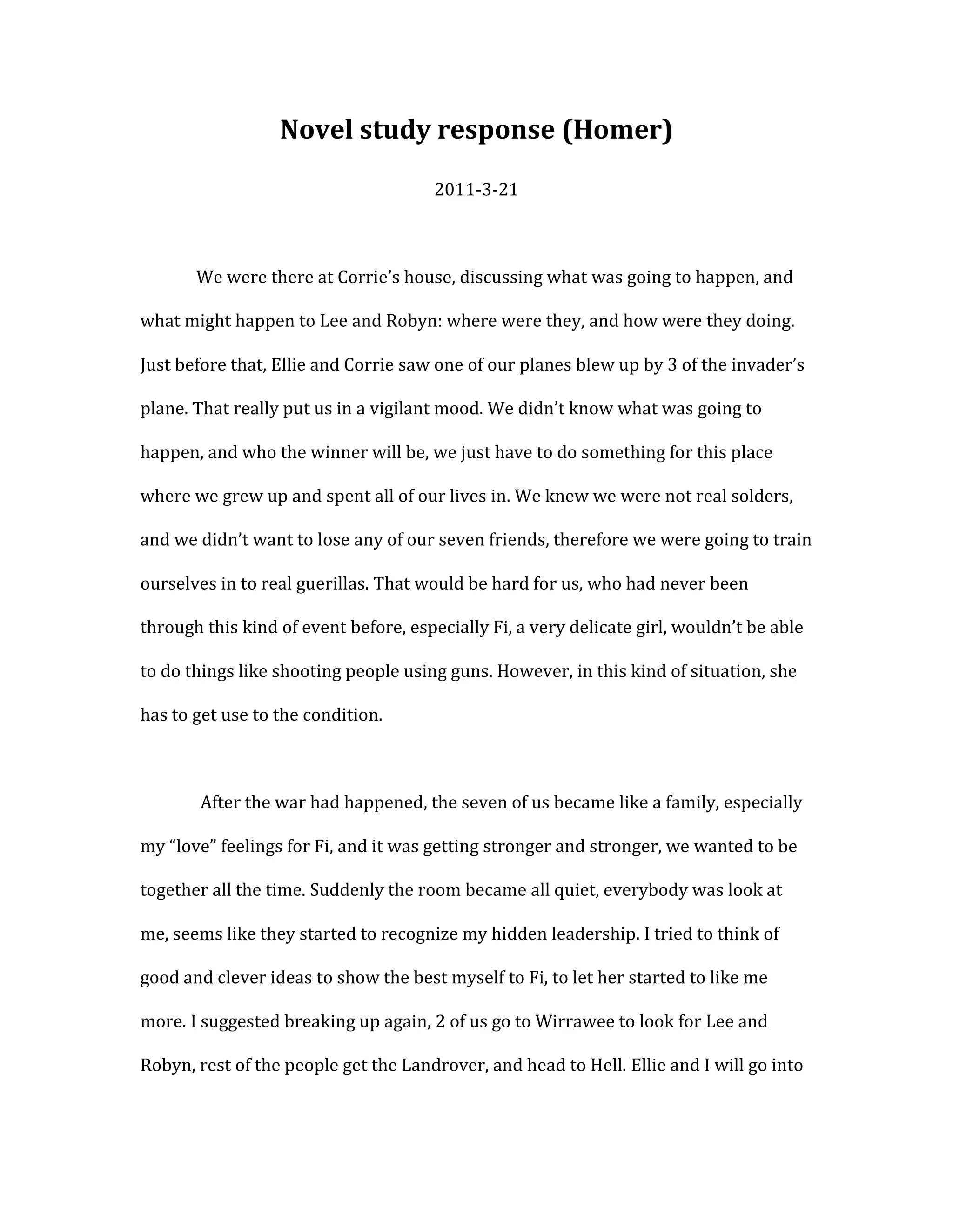 Novel study response | PDF