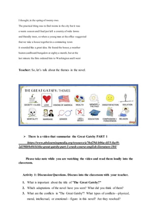 Novel teaching lesson plan | DOCX