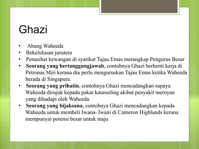 Novel tingkatan 5 tirani watak perwatakan | PPTX