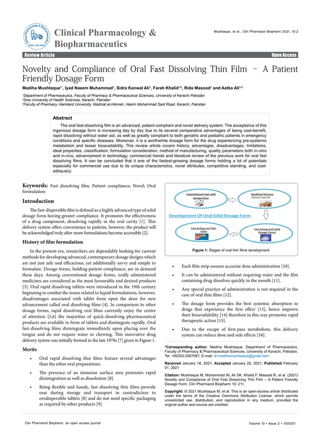 Novelty and-compliance-of-oral-fast-dissolving-thin-film--a-patient ...