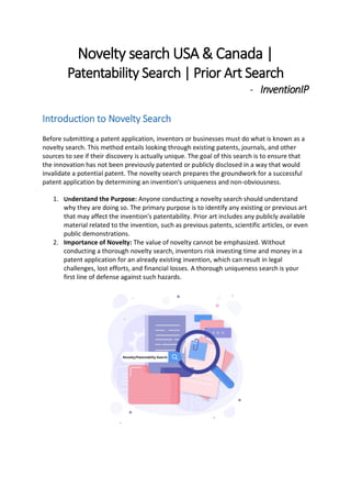 Novelty search USA & Canada | Patentability Search | InventionIP | PDF