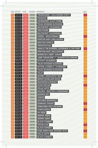 Hangvilla - Novemberi műsorfüzet | PDF