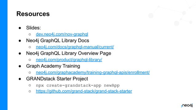Training Series: Build APIs with Neo4j GraphQL Library | PPT