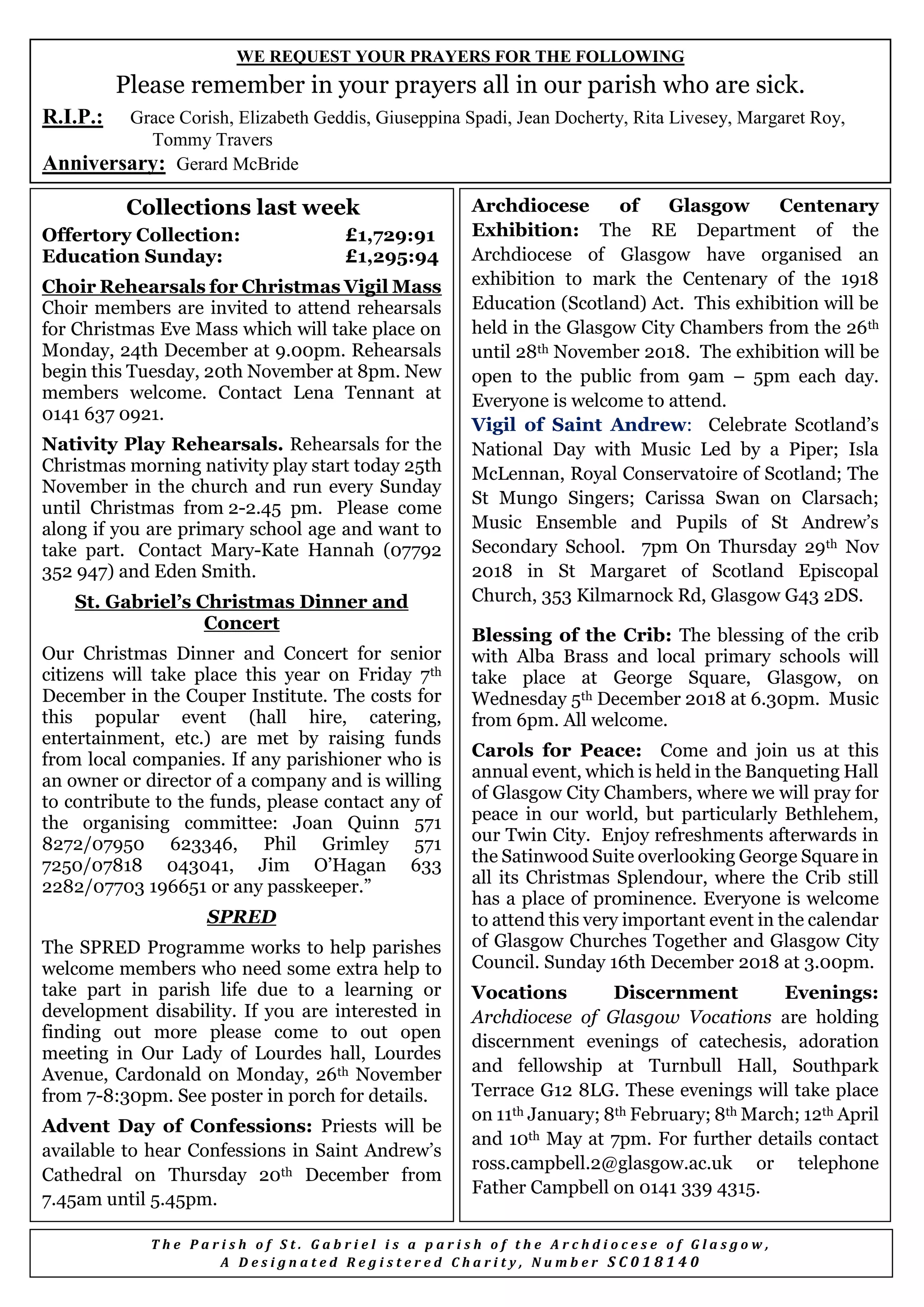 St Gabriel's newsletter - 25/11/18 | PDF | National & Civic Holidays ...