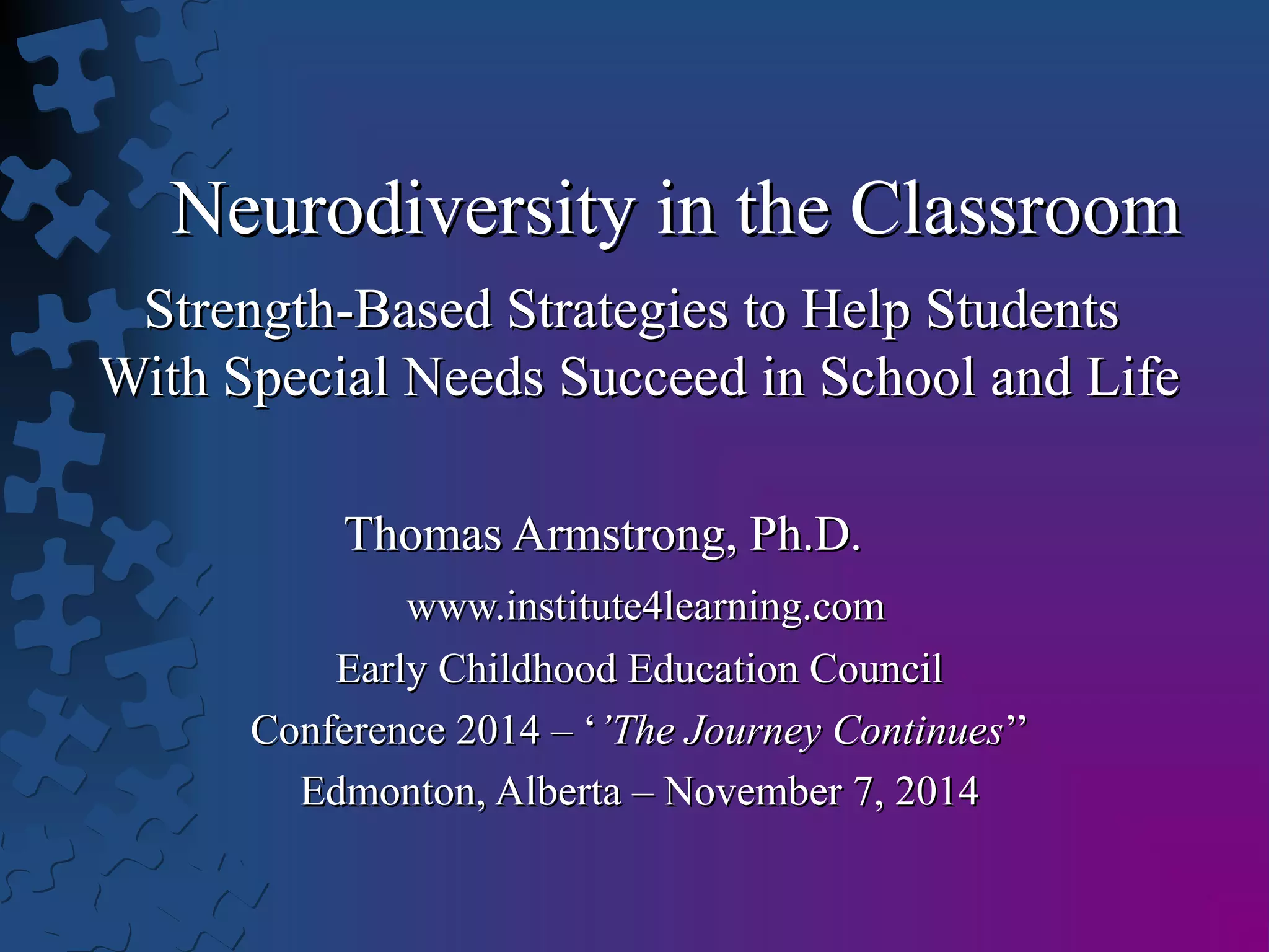 Neurodiversity in the Classroom [Handouts] | PPT