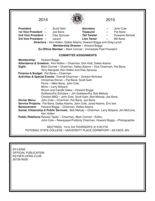 Keyser, WV November 2014 Lions Club newsletter | PDF | College ...