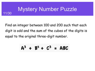 November Problem Solving | PPT