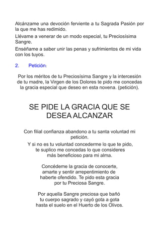 Novena a la Preciosa Sangre de Cristo | PDF