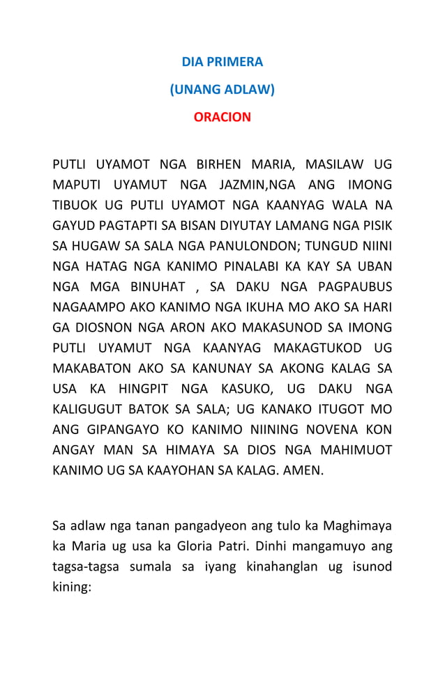 NOVENA SA IMMACULADA CONCEPCION | PDF