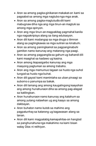 NOVENA SA INAHAN SA KANUNAYNG PANABANG | DOCX