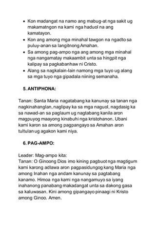 NOVENA SA INAHAN SA KANUNAYNG PANABANG | DOCX