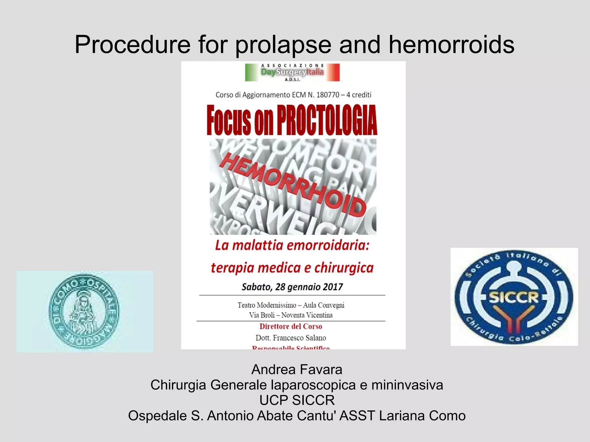 Procedure for prolapse and hemorroids - PPH - | ODP
