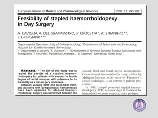 Procedure for prolapse and hemorroids - PPH - | ODP