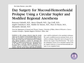Procedure for prolapse and hemorroids - PPH - | ODP