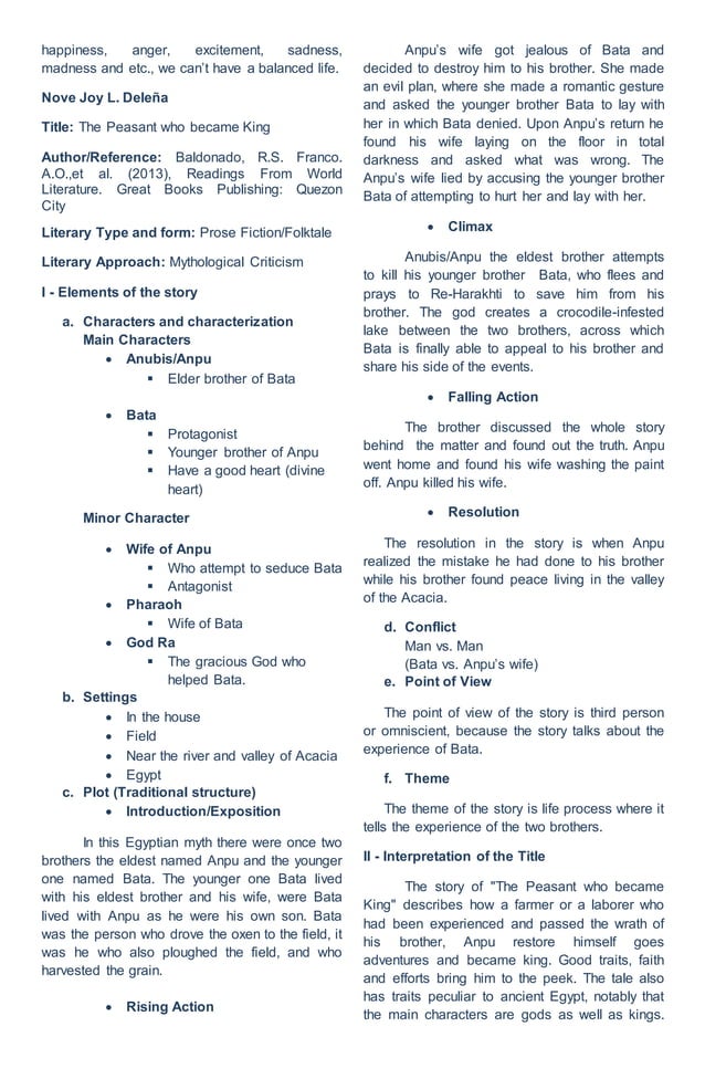 The Myth of Osiris and Isis | DOCX