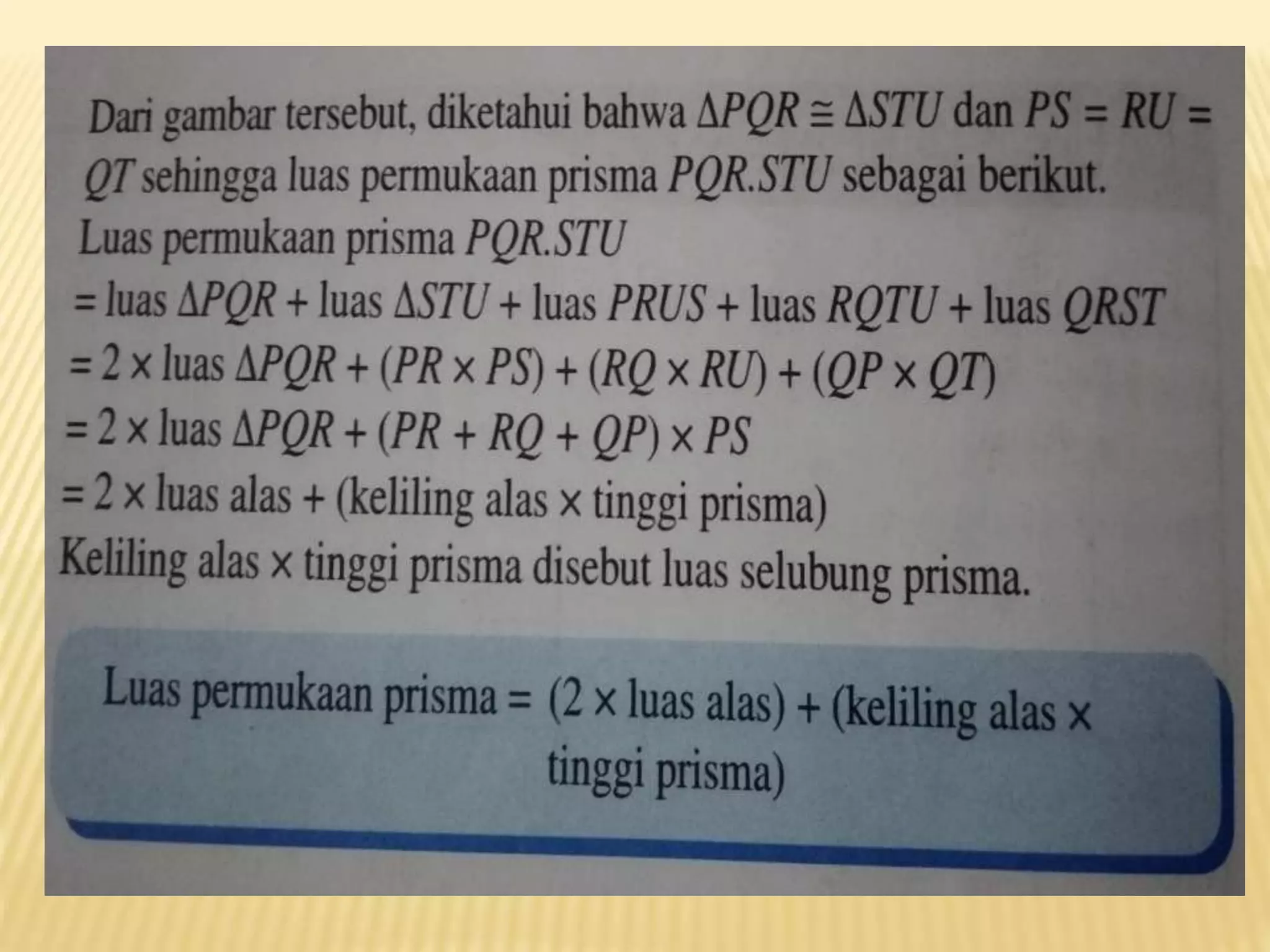 LUAS PERMUKAAN DAN VOLUME BANGUN DATAR DAN BANGUN RUANG SISI LENGKUNG ...