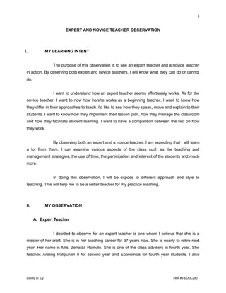 Novice and expert teacher | DOC