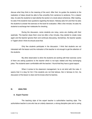 Novice and expert teacher | DOC