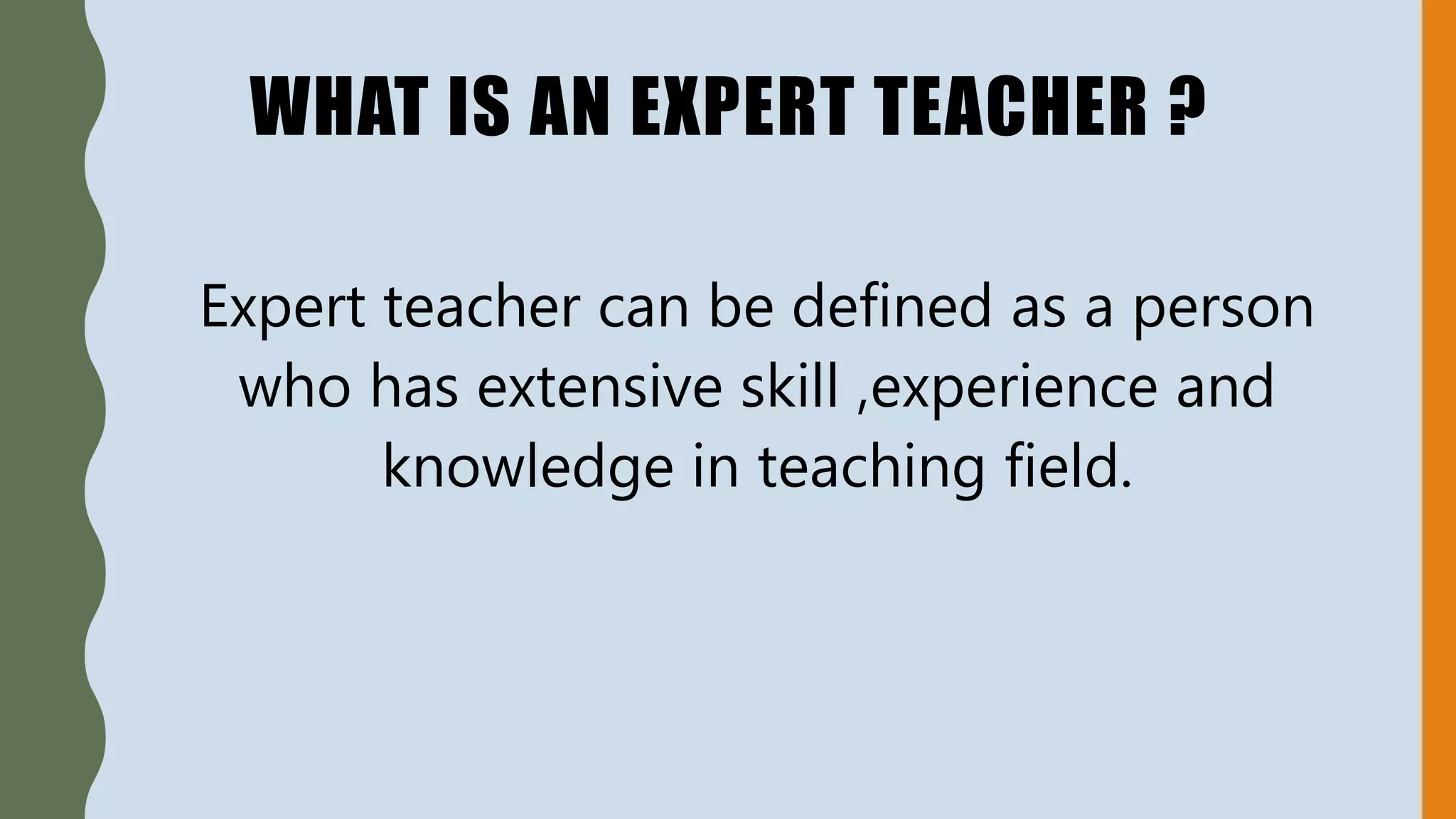 Novice and expert teacher | PPTX