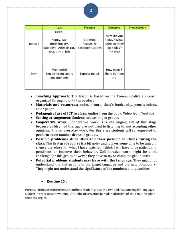 Novillo hall lesson plan 2 primary | PDF