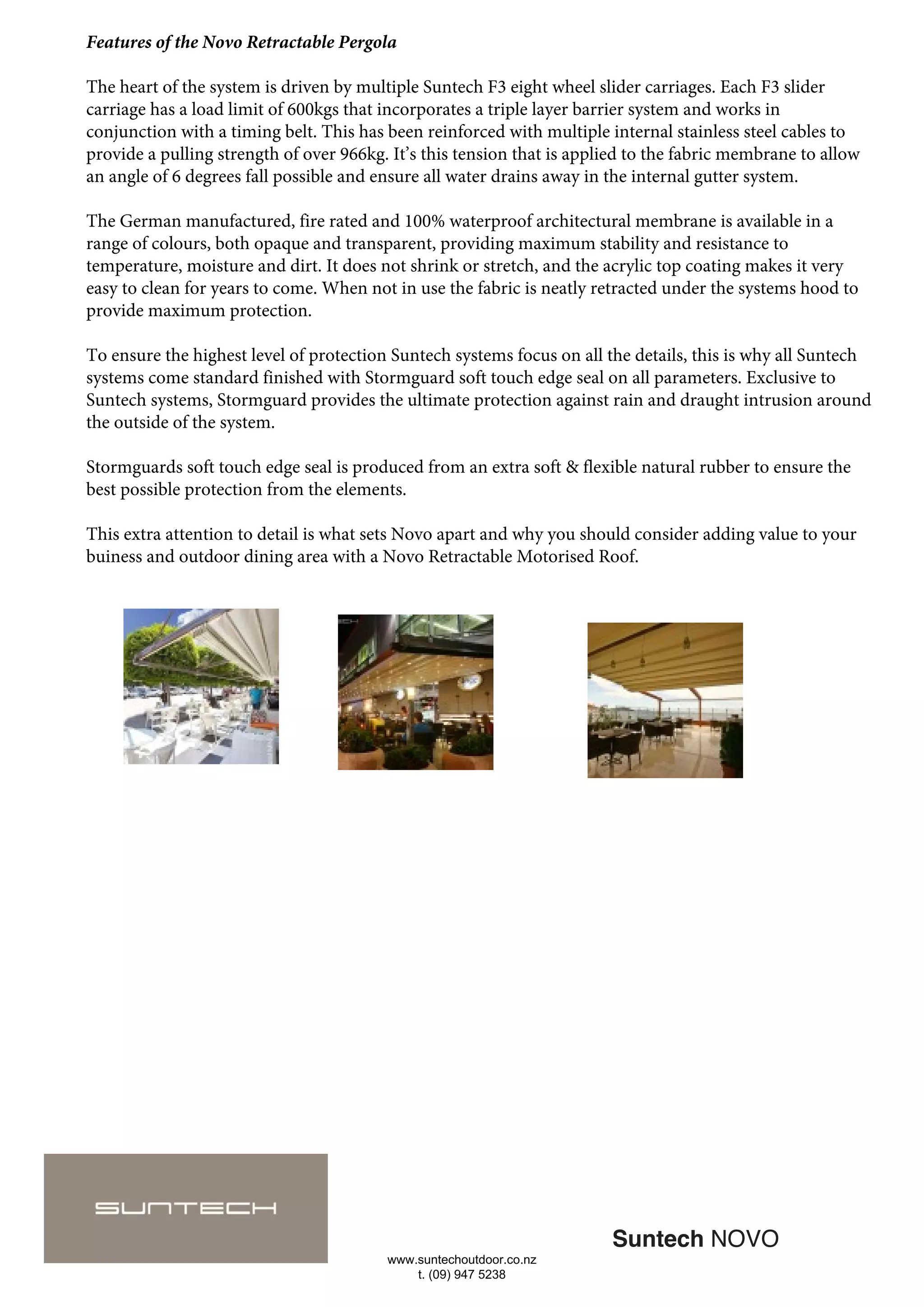 Suntech Novo Retractable Roof | PDF