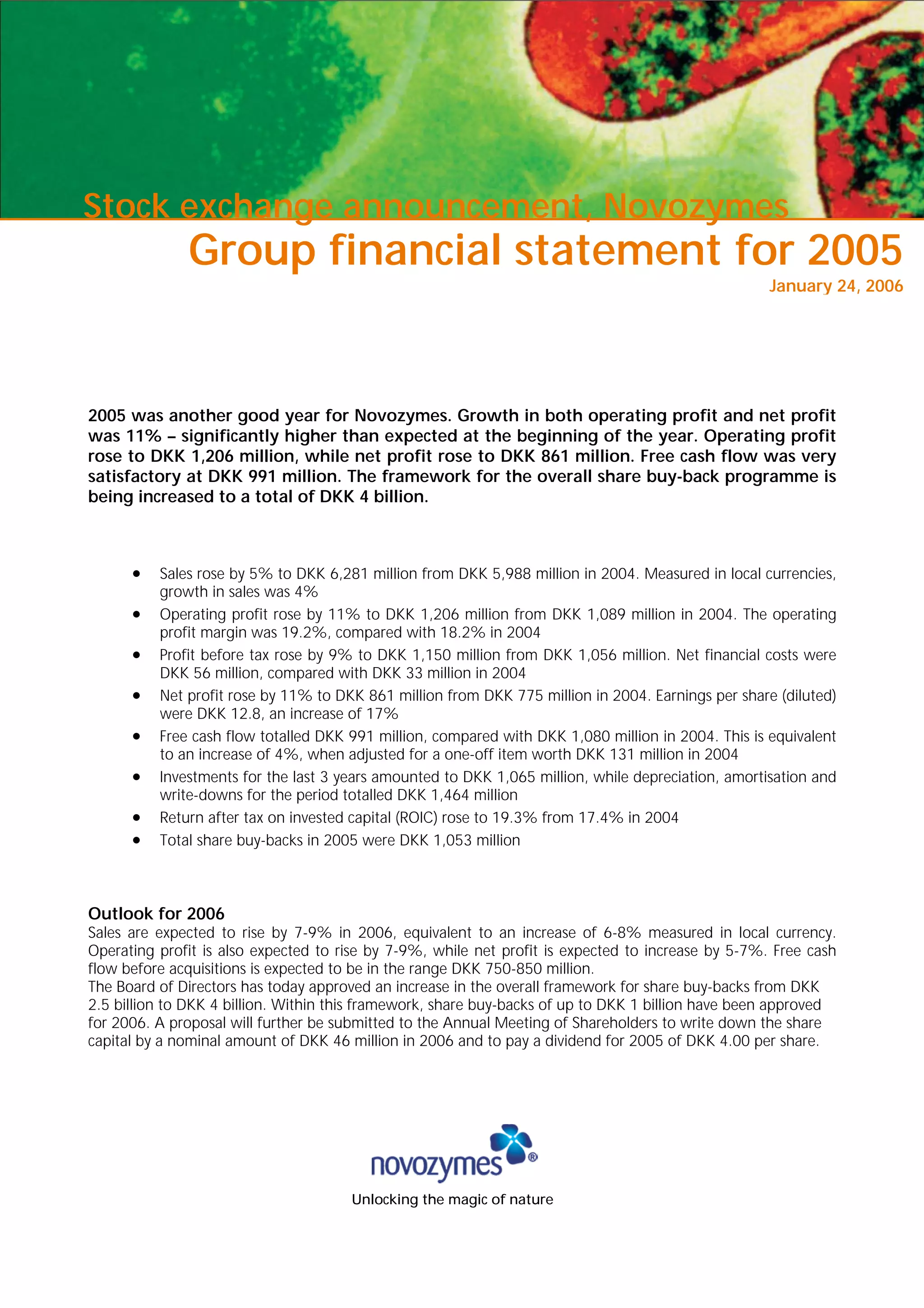 Novoenzymes Group Financial Statement2005 | PDF