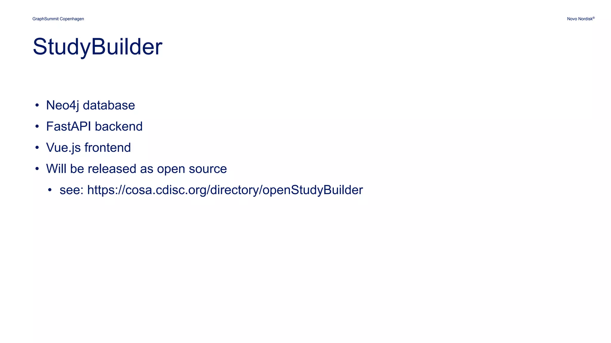 Novonordisk - StudyBuilder - Leveraging the Graph for Clinical Standards and Trials | PDF