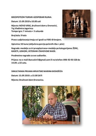 1. novovirovski sahovski festival | PDF