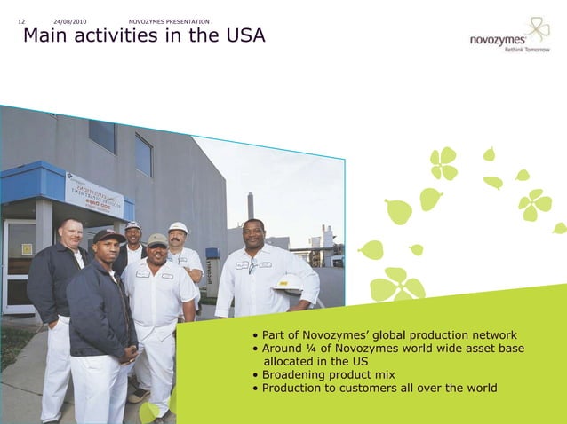 Novozymes in brief | PPTX | Biotech and Biomedical Industry | Industries