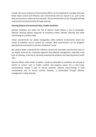 Novus corporation - cleaning and the environment | PDF