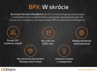 BPX S.A. - Nasza ofera, projekty oraz kompetencje. | PPT