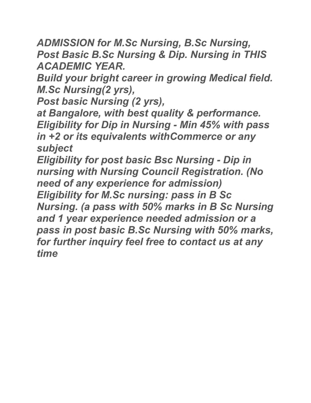 post bsc nursing | DOCX | Education