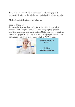 Now it is time to submit a final version of your paper. For complete.docx