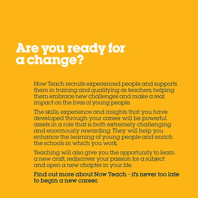 Now Teach overview for candidates | PDF