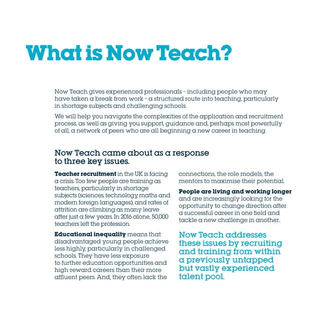 Now Teach overview for candidates | PDF