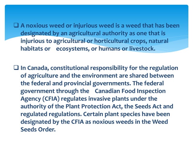 Noxious Weeds Alberta | PPTX | Agriculture | Industries