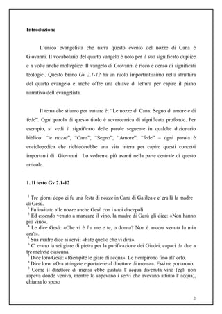 Nozze di Cana - Interpretazione teologica | PDF
