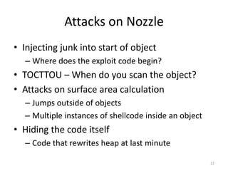 Nozzle: A Defense Against Heap-spraying Code Injection Attacks | PPT