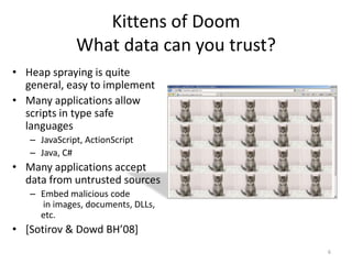 Nozzle: A Defense Against Heap-spraying Code Injection Attacks | PPT