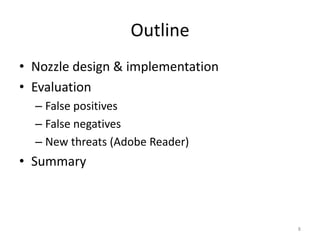 Nozzle: A Defense Against Heap-spraying Code Injection Attacks | PPT