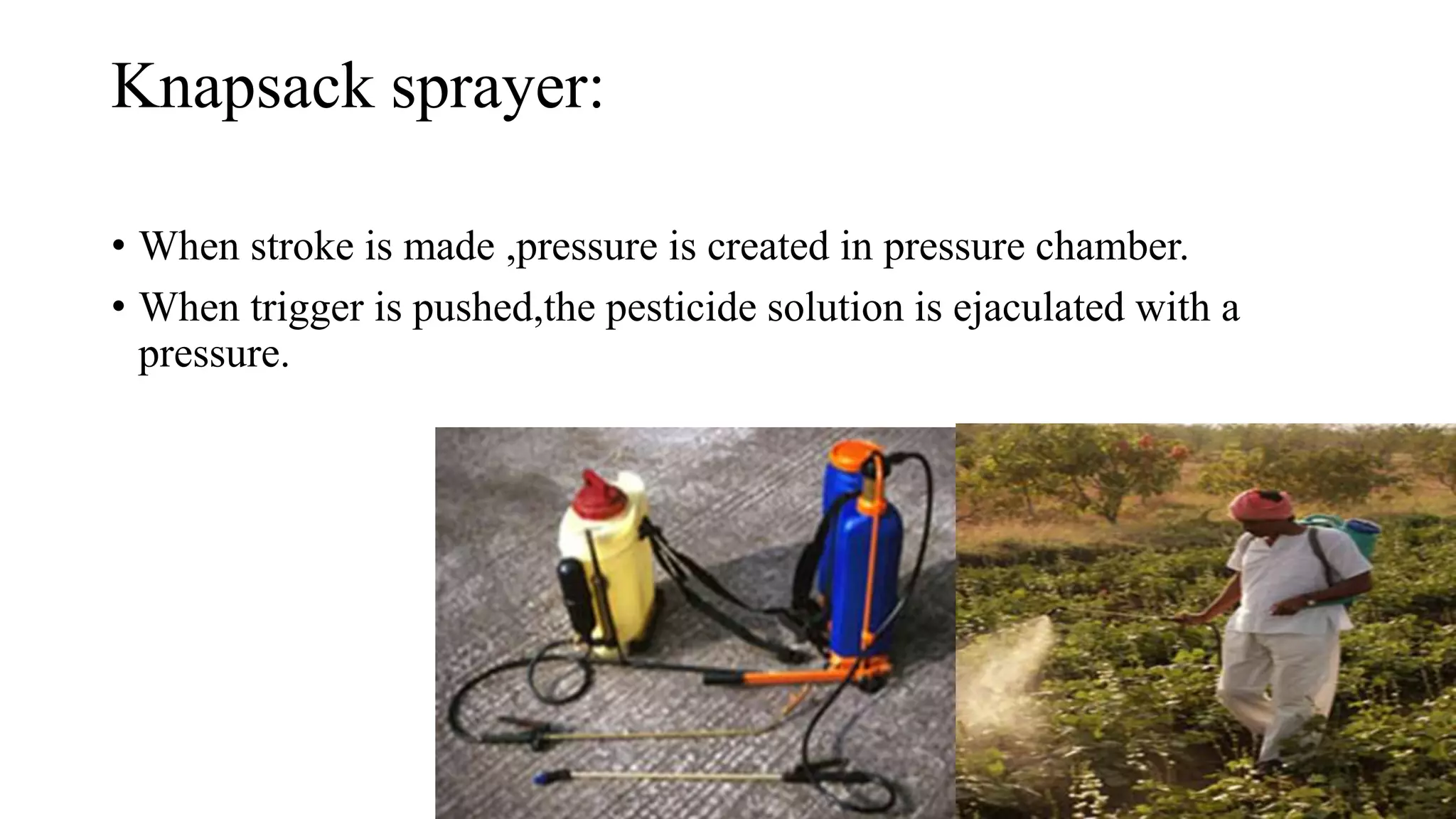Nozzles and different sprayers used to spray pesticide | PPTX